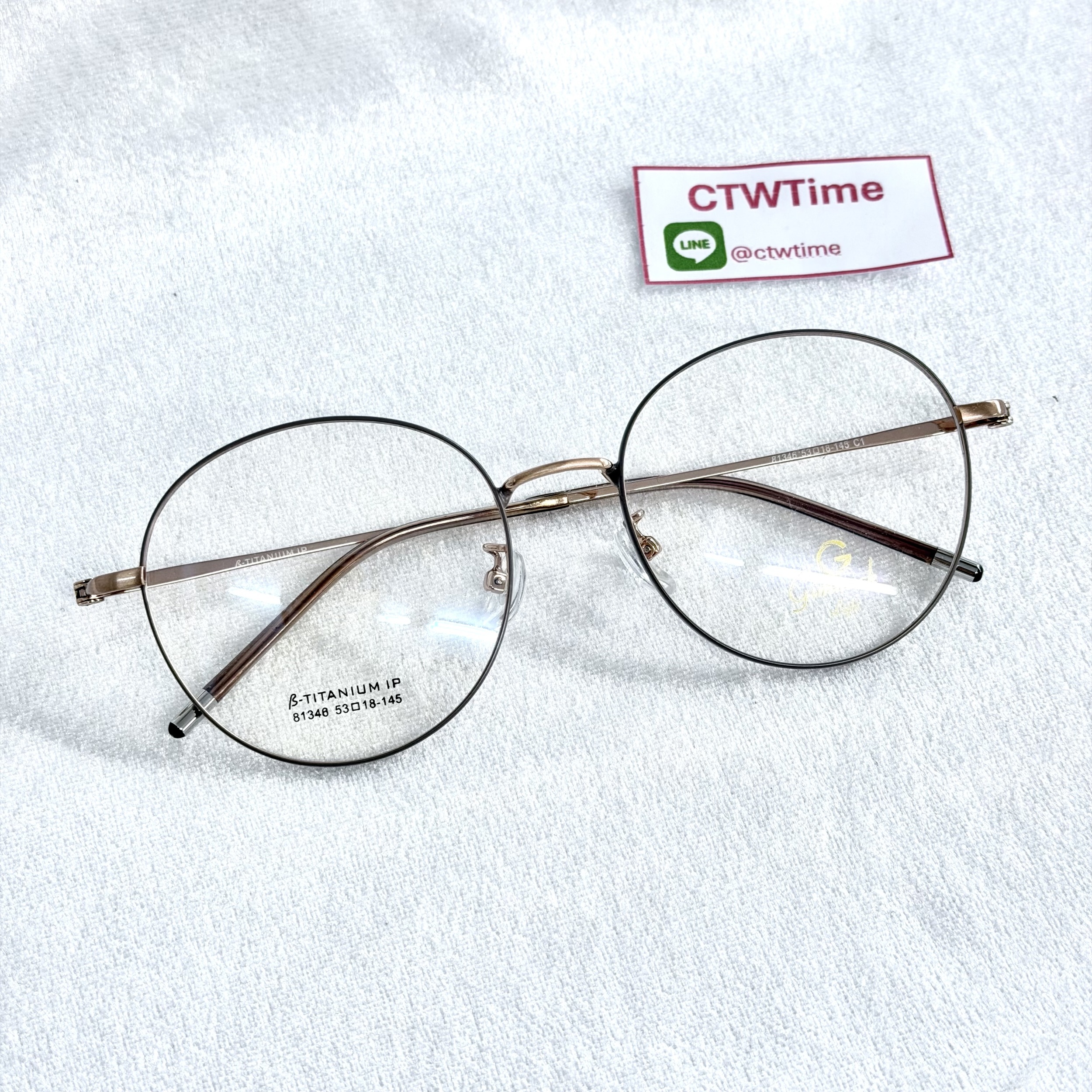 Gimmick กรอบแว่นสายตา รุ่น 81346 C1 Rose Gold/Brown Rim [B Titanium IP ...