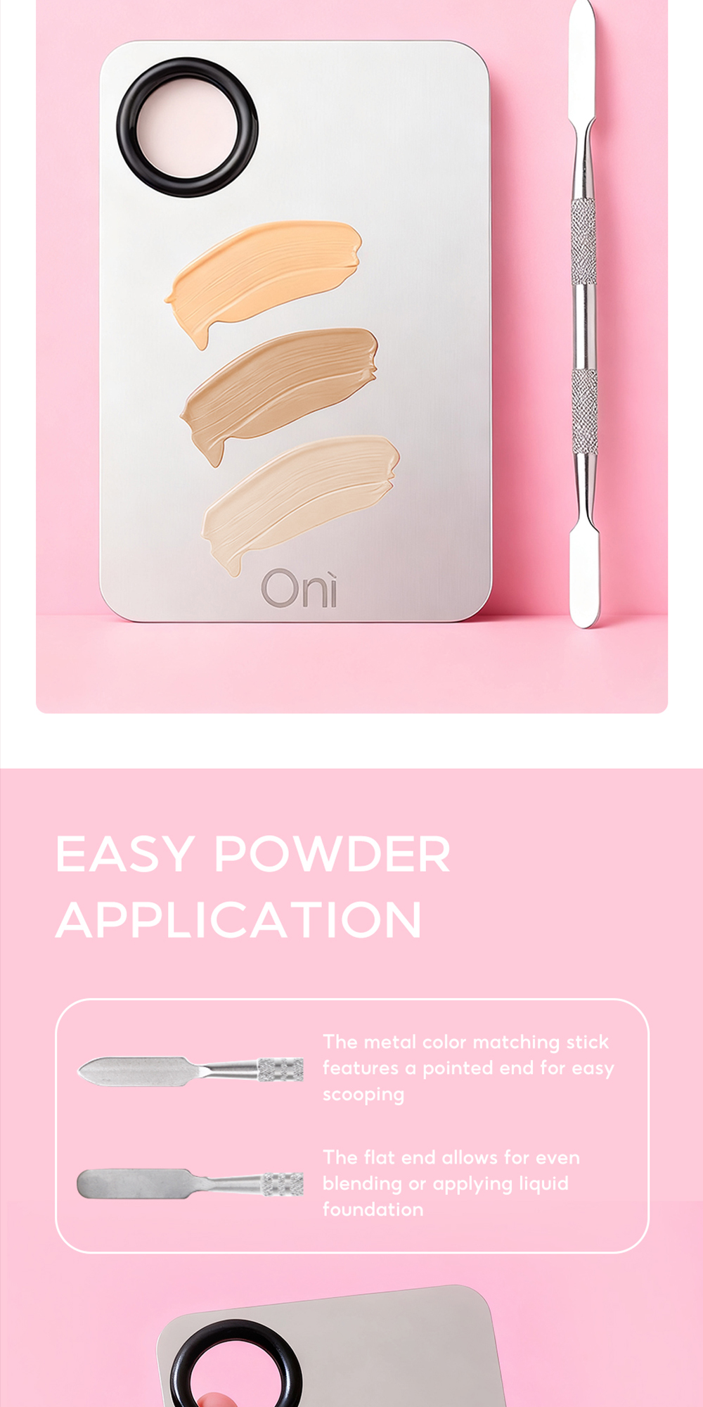 Oni Stainless Steel Makeup Palette, Metal Mixing Plate,Cosmetic mixing ...