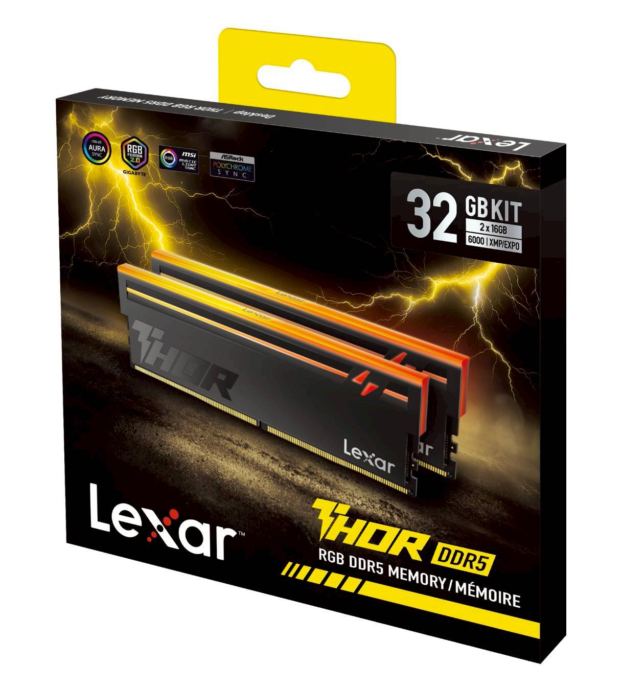 32GB Kit (2 x 16GB)/6000 Lexar® THOR RGB DDR5 แรมพีซี มีไฟ RGB -ของแท้ ...