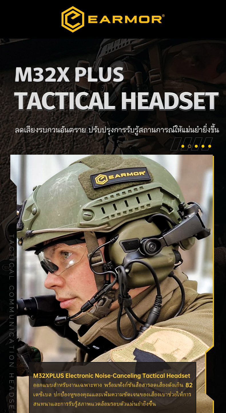【พันธมิตรเชิงกลยุทธ์ของ IPSC】Earmor M32X Plus แทคติคอลหูฟังสื่อสารพร้อม ...