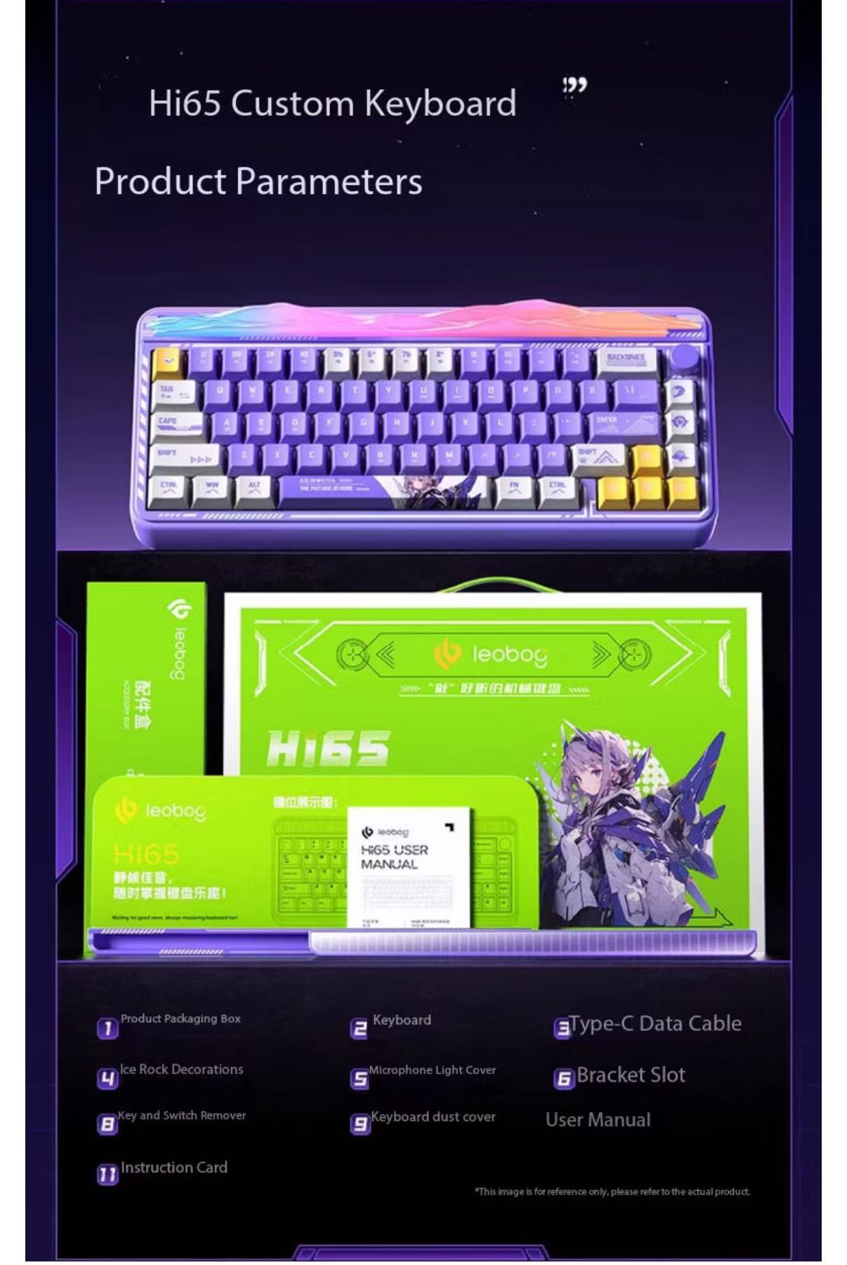 LEOBOG Hi65 คีย์บอร์ดไร้สายบลูทูธสามโหมด Full-Key Hot-Swappable Mechanical Keyboard คีย์บอร์ดเกม ...
