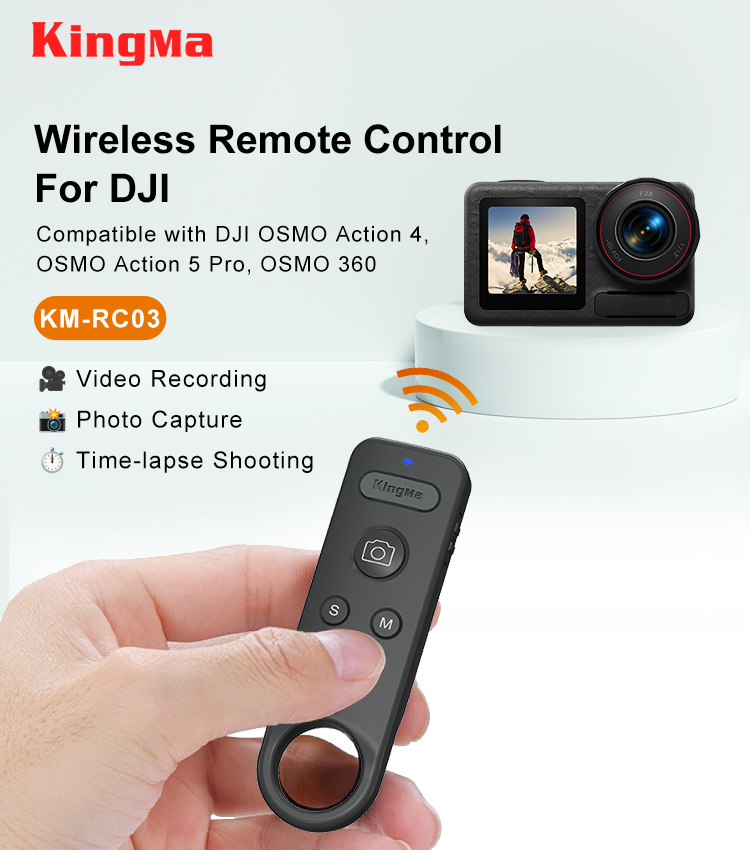 KingMa Remote Bluetooth for DJI OSMO Action for Action 6 / Action 5 Pro ...