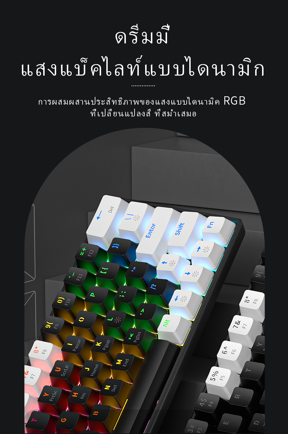 ZIFRIEND KA646 คีย์บอร์ดเกมมิ่งเชิงกล แบบเปลี่ยนสวิตช์ได้ (Hot ...