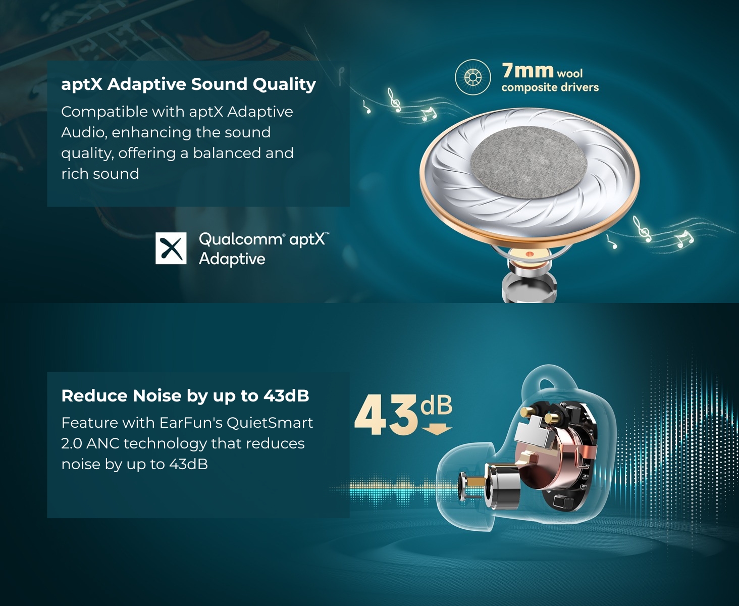 EarFun Free Pro 3 หูฟังไร้สาย หูฟังบลูทูธ ANC 43dB Snapdragon Sound ...
