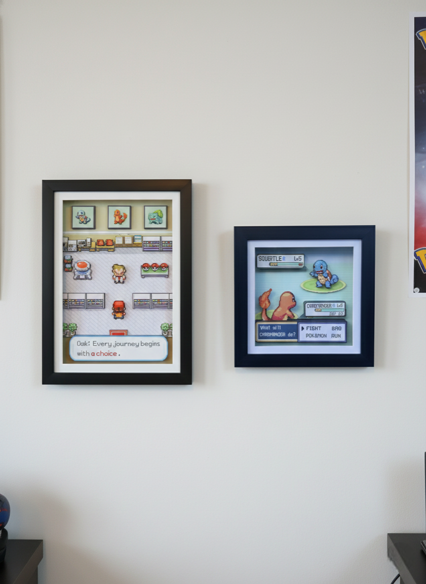 Pokémon 3D Diorama Wall Art - Fire Red & Leaf Green Professor Oak's Lab ...