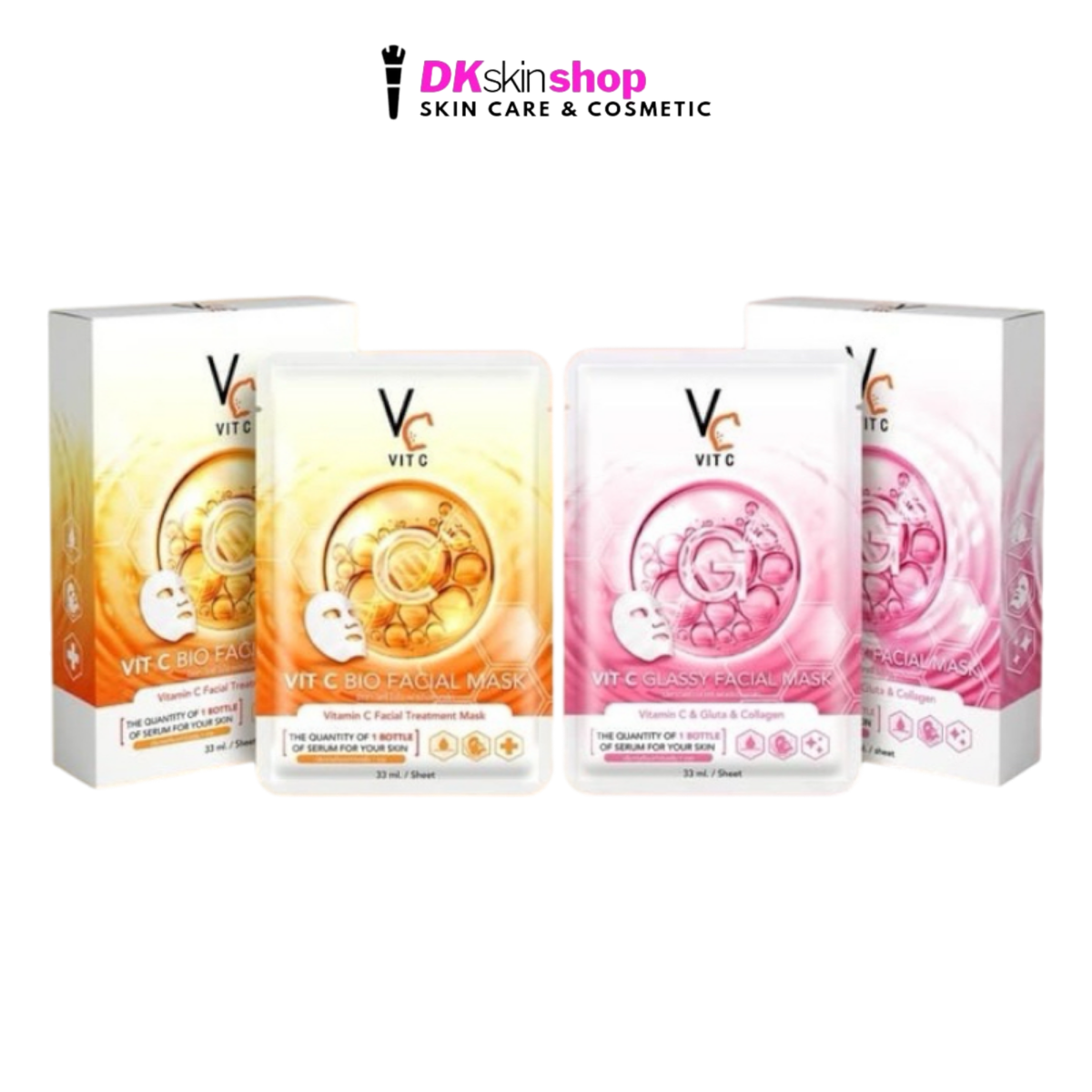 มาส์กหน้า VC น้องฉัตร Ratcha Vit c bio facial mask Mask / Vit C Glassy ...