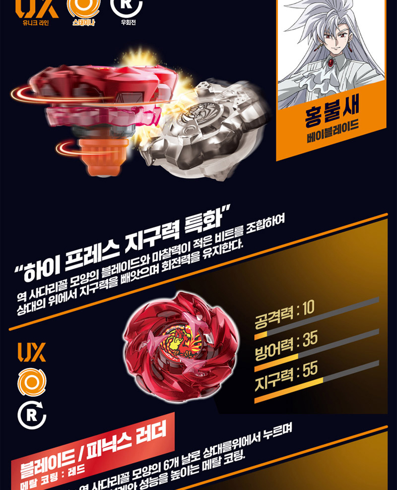 TAKARA TOMY BEYBLADE X UX-07 Phoenix Rudder Deck Set เบเบลด | Shopee ...