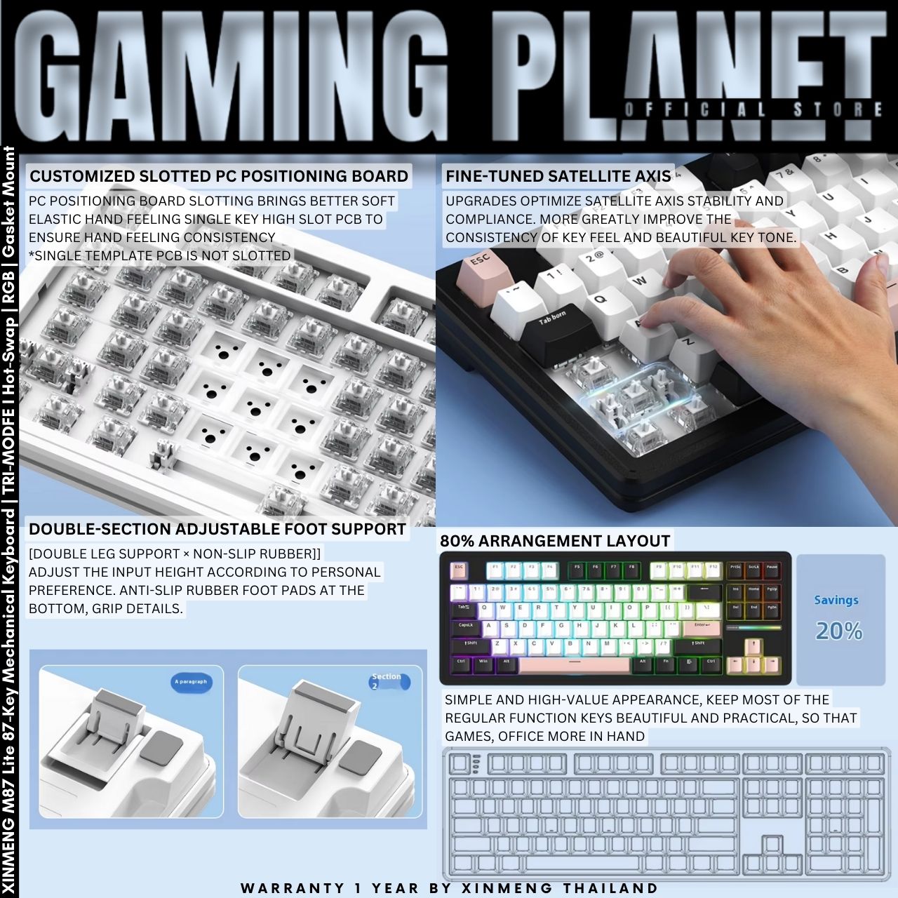 [NEW ARRIVAL] XINMENG M87 Lite I 87-Key Mechanical Keyboard | TRI-MODE ...