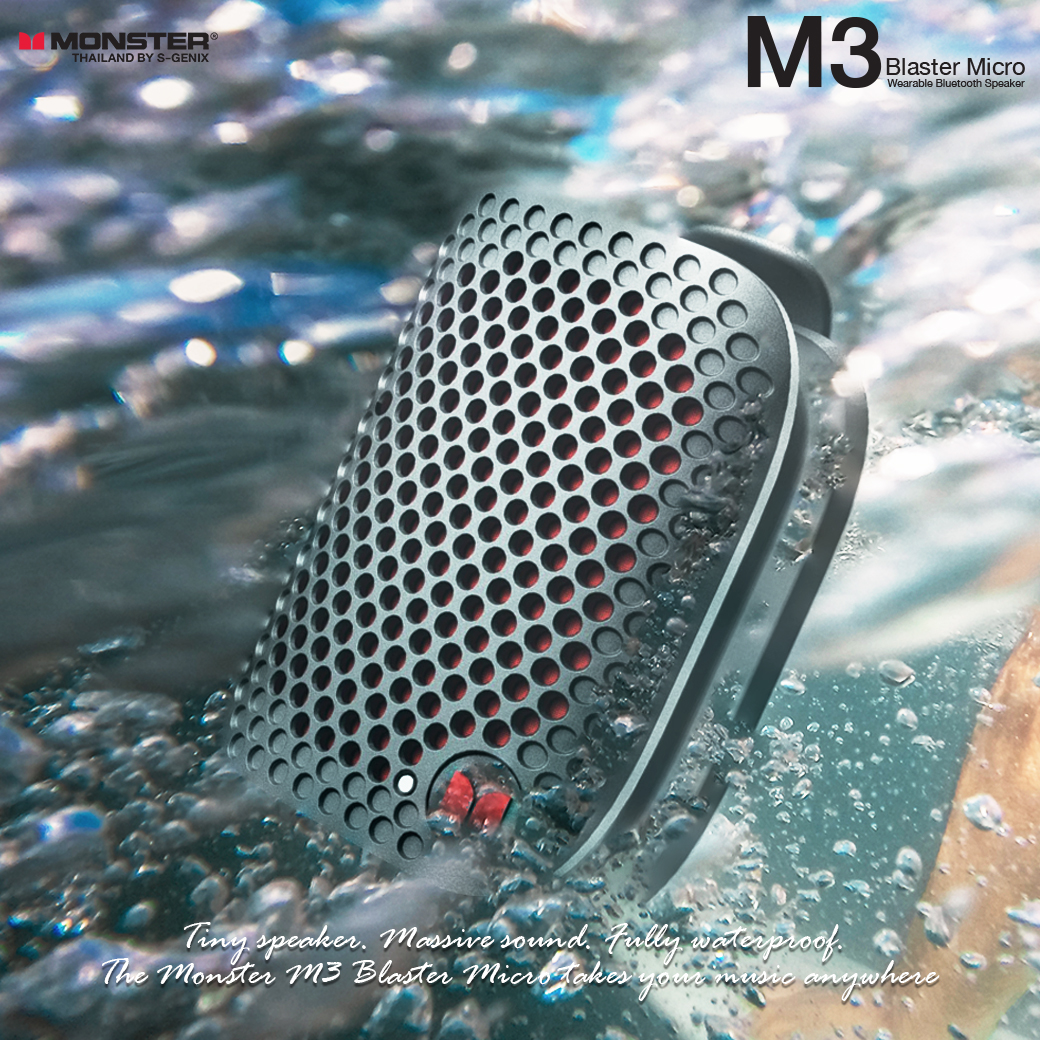 【ฟรี! Sticky Pad】MONSTER ลำโพงบลูทูธ รุ่น M3 - 2 สี - รับประกัน 18 ...