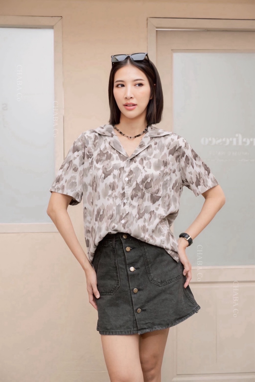 CHABAเสื้อฮาวาย ทรงOversize ลาย Stone Mirage | Shopee Thailand