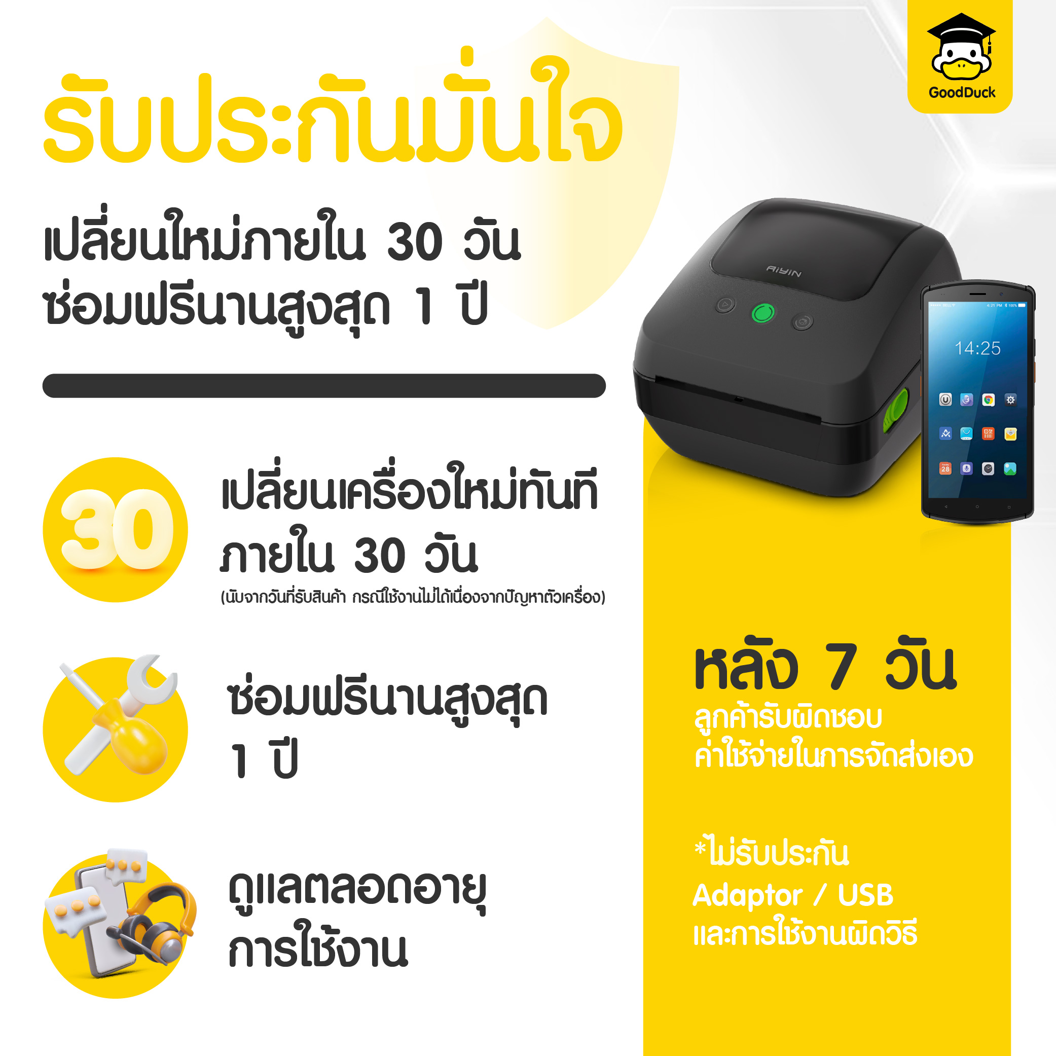 เครื่องพิมพ์ฉลาก เครื่องพิมพ์ความร้อน AE241 Thermal Label Printer พิมพ์ใบปะหน้าพัสดุ ไม่ต้องใช้ ...