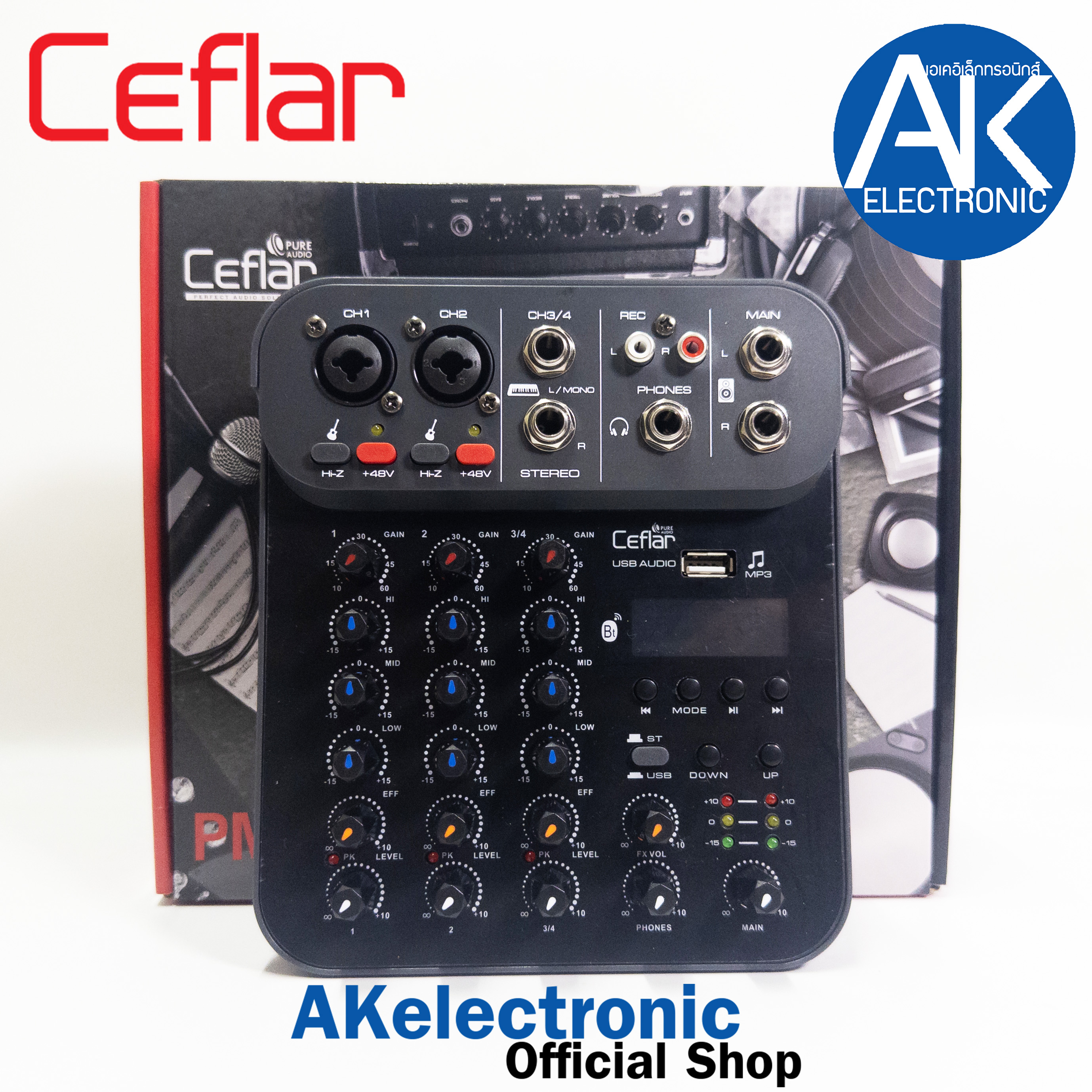 MIXER Ceflar PMX-02 มิกเซอร์ เอฟเฟ็ค 99DSP รองรับ บลูทูธ USB อินเตอร์ ...