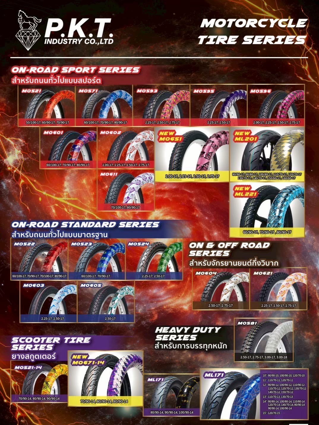 PKT ยางนอกมอเตอร์ไซค์ MO522 ลายดรีมDREAM ขอบ17 60/100-17 70/90-17 80/90 ...