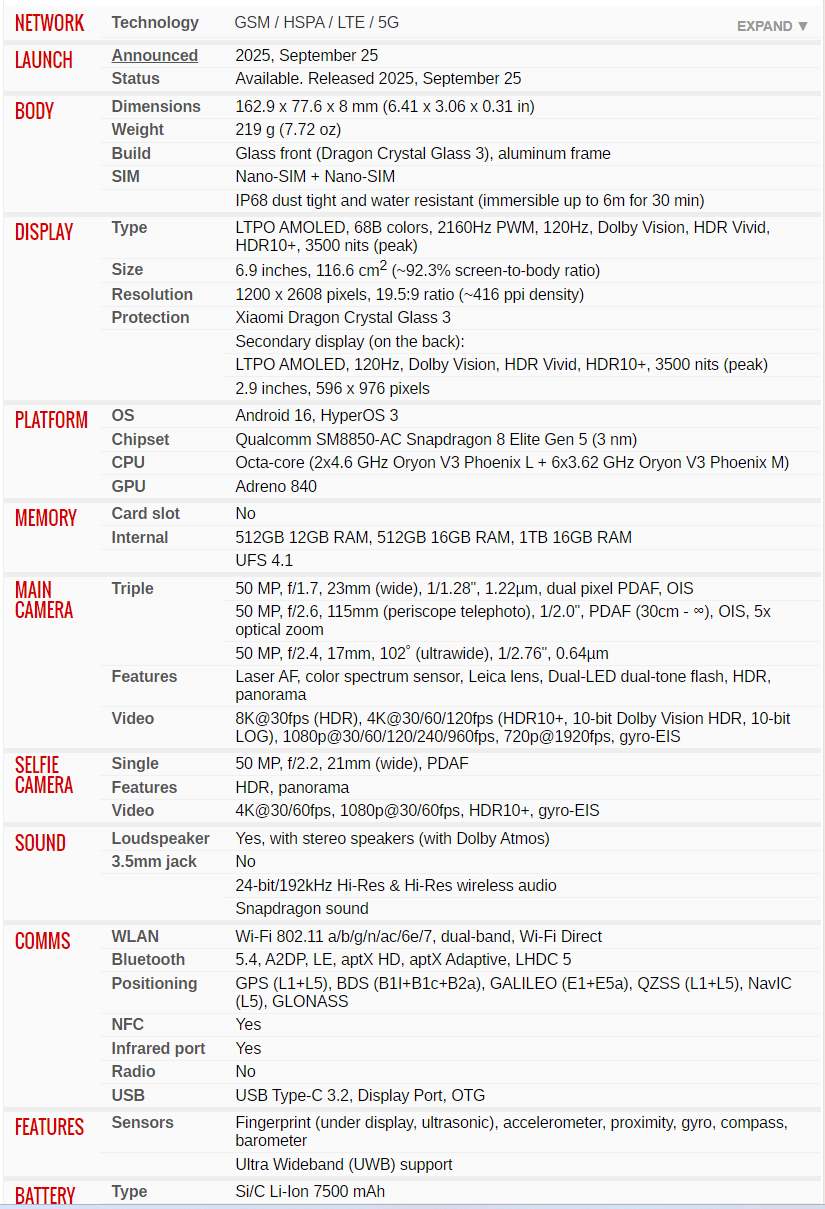 Xiaomi 17 Ultra / Xiaomi 17 Pro Max / Xiaomi 17 Pro / Xiaomi 17 ...