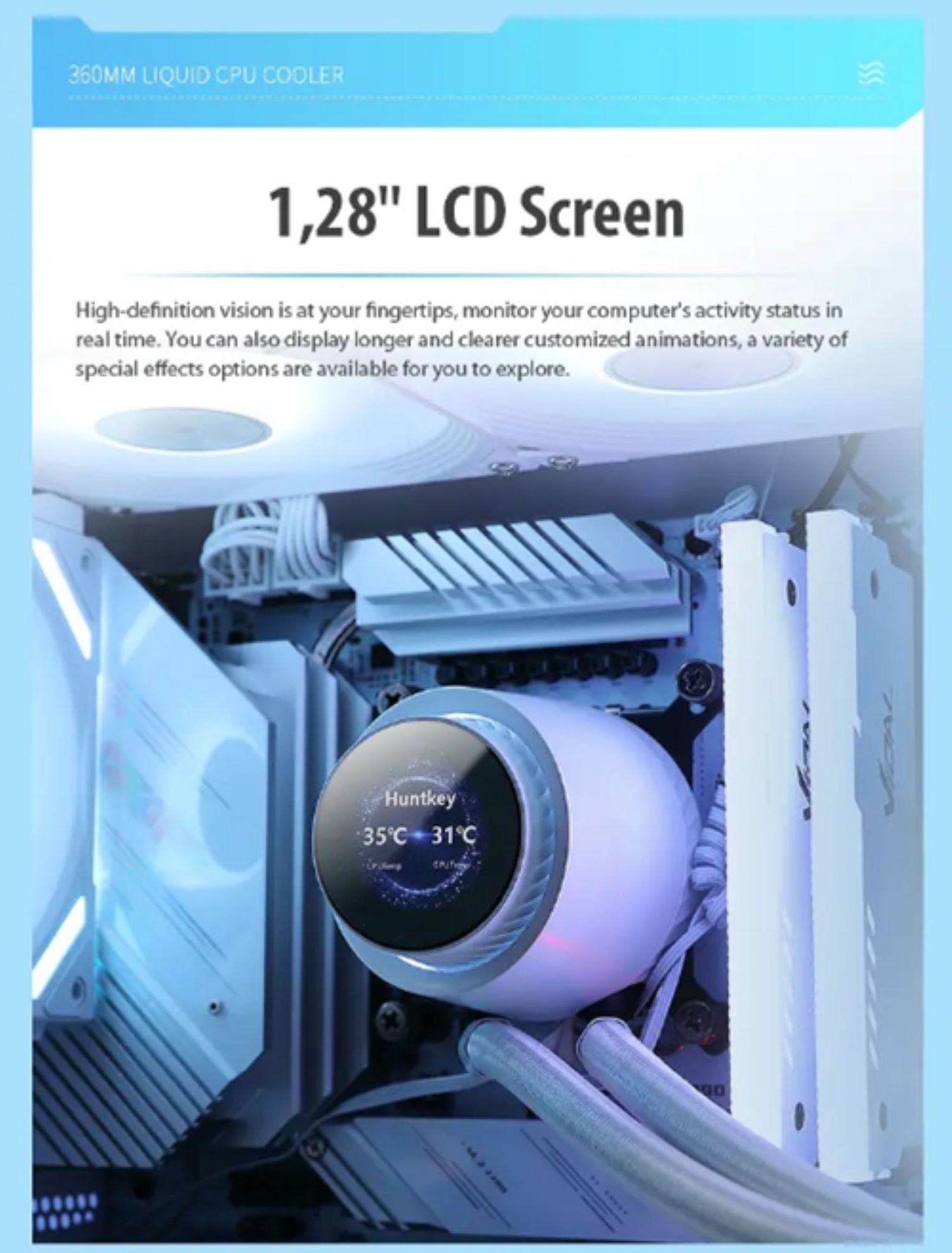 CPU LIQUID COOLER (ระบบระบายความร้อนด้วยน้ำ) HUNTKEY GX360R Atlas Shark ARGB ของแท้ศูนย์ไทย ...