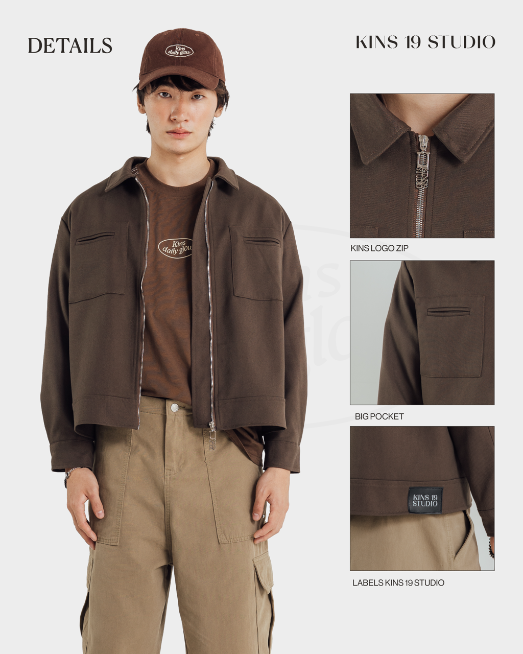 KINS 19 STUDIO | URBAN GLOW ZIP JACKET แจ็คเก็ตซิปคินส์ [KN323 ...