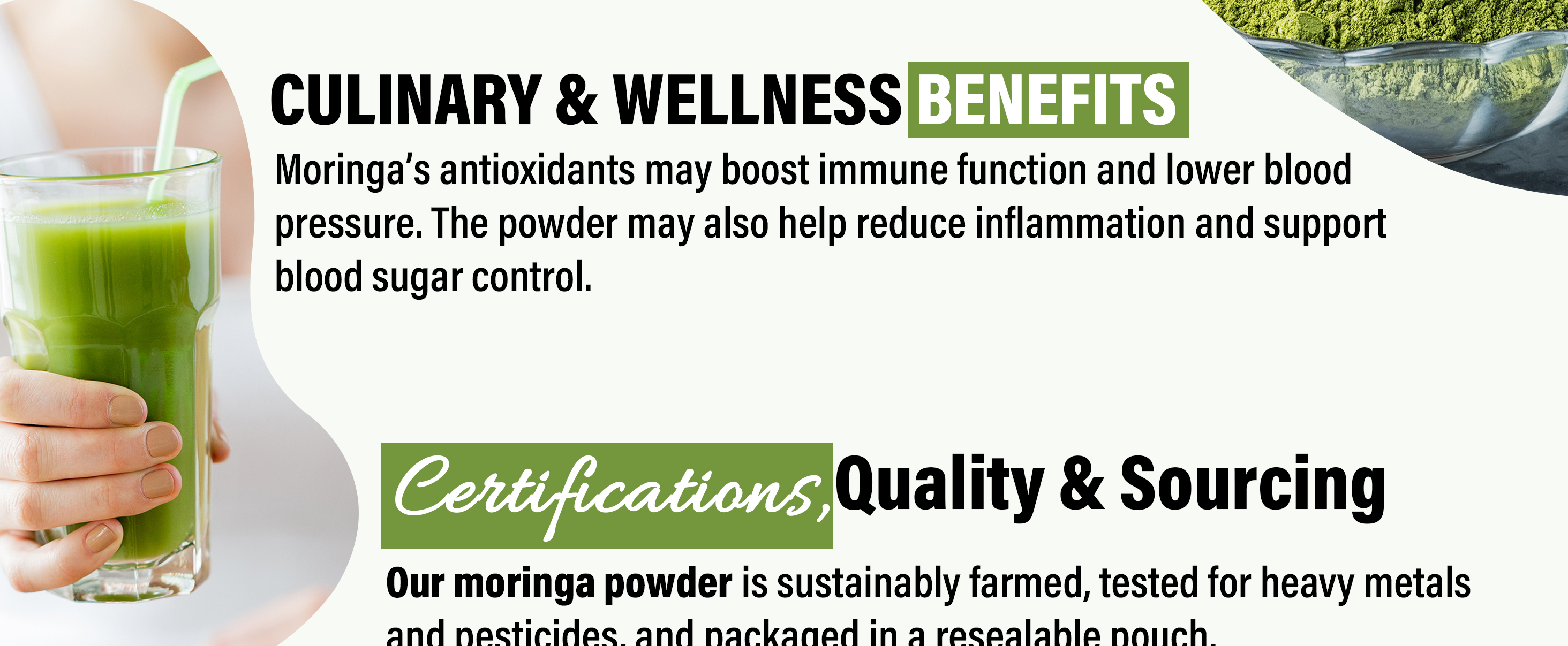 Gourmazia USDA Organic Moringa Leaf Powder – Shade-Dried Moringa ...