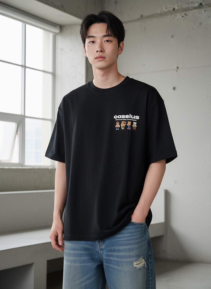 CASSIUS PREMIUM COTTON 100% OVERSIZE สกรีนลาย พรีเมี่ยม & DNA แมว ...