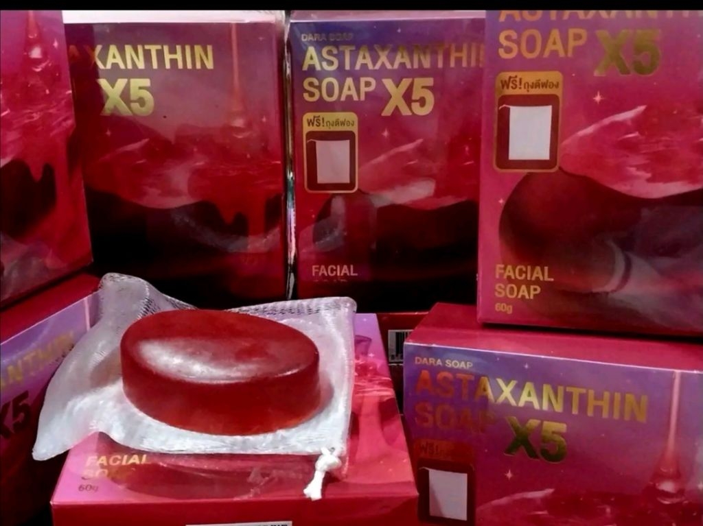 💯DARA SOAP ASTAXANTHIN SOAP X5 สบู่ล้างหน้าแอสตร้าแซนทีน ขนาด 60กรัม ...