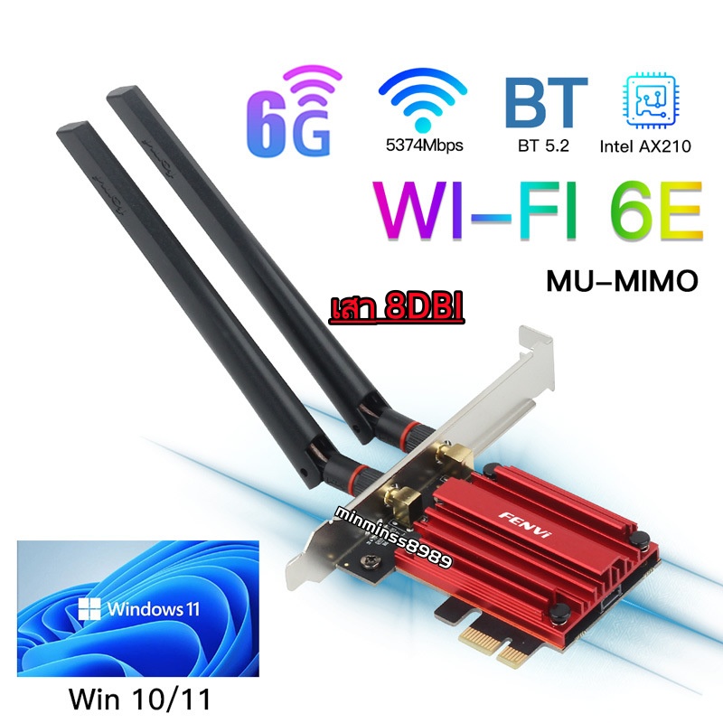 Adapter M2/NGFF TO PCIE AX210 Intel WiFi 6E Bluetooth 5.3 MU-MIMO ...
