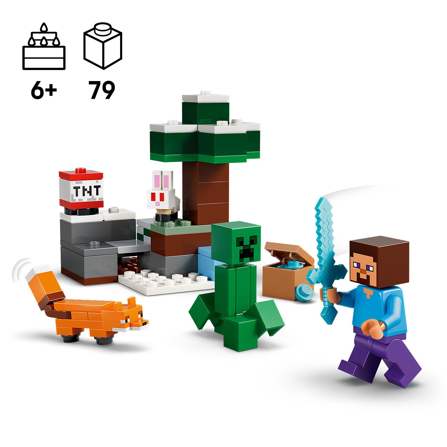 LEGO Minecraft 21583 Steve's Taiga Adventure (79pcs.), Building Blocks ...