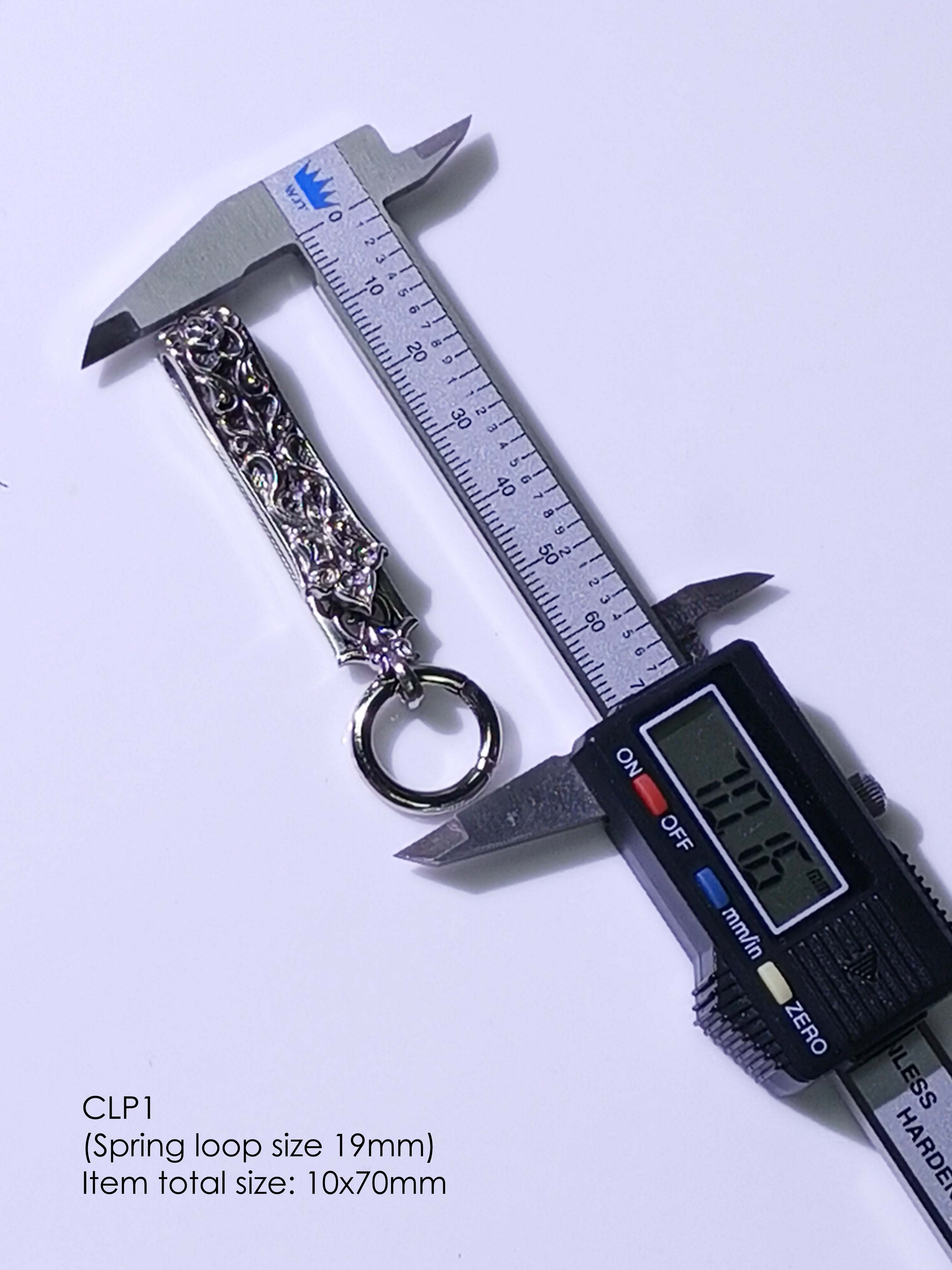 CLP1Whitebrass Amulets clip size 10x70mm แหนบพระ ไวท์บราส มีสปริงกว้าง ...