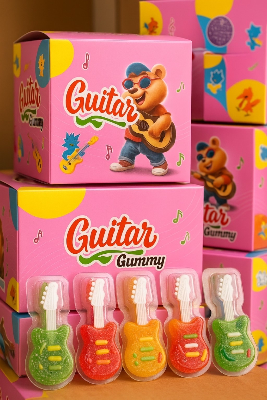 เยลลี่กีต้าร์ [24ชิ้น/กล่อง] Guitar Gummy เยลลี่รสผลไม้ | Shopee Thailand
