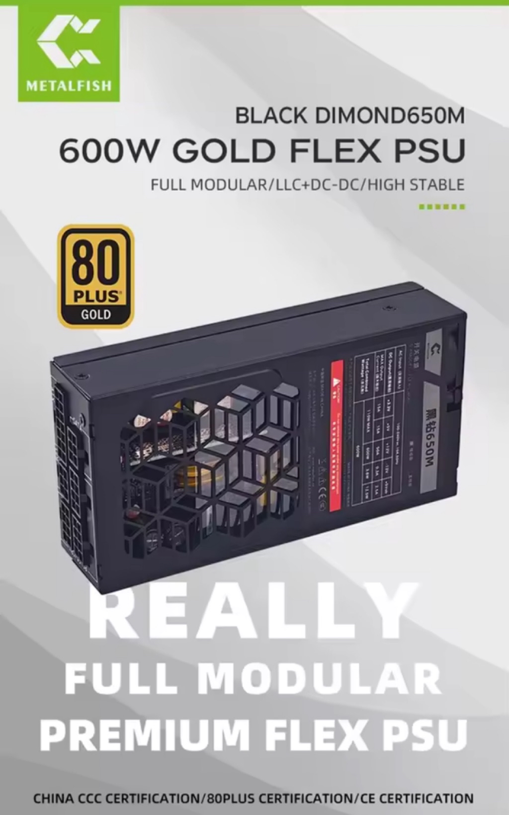 1U Power Supply Flex 1u PSU METALFISH FLEX 1U 300W 400W 500W 600W 750W ...