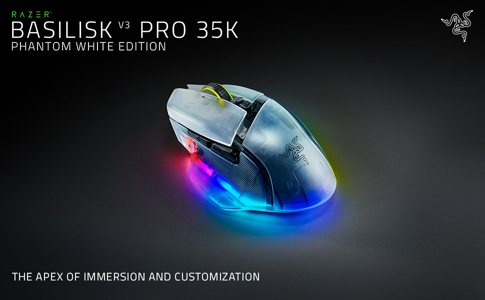 Razer Basilisk V3 Pro 35K Phantom White Edition - เมาส์เกมมิ่งไร้สาย สี ...