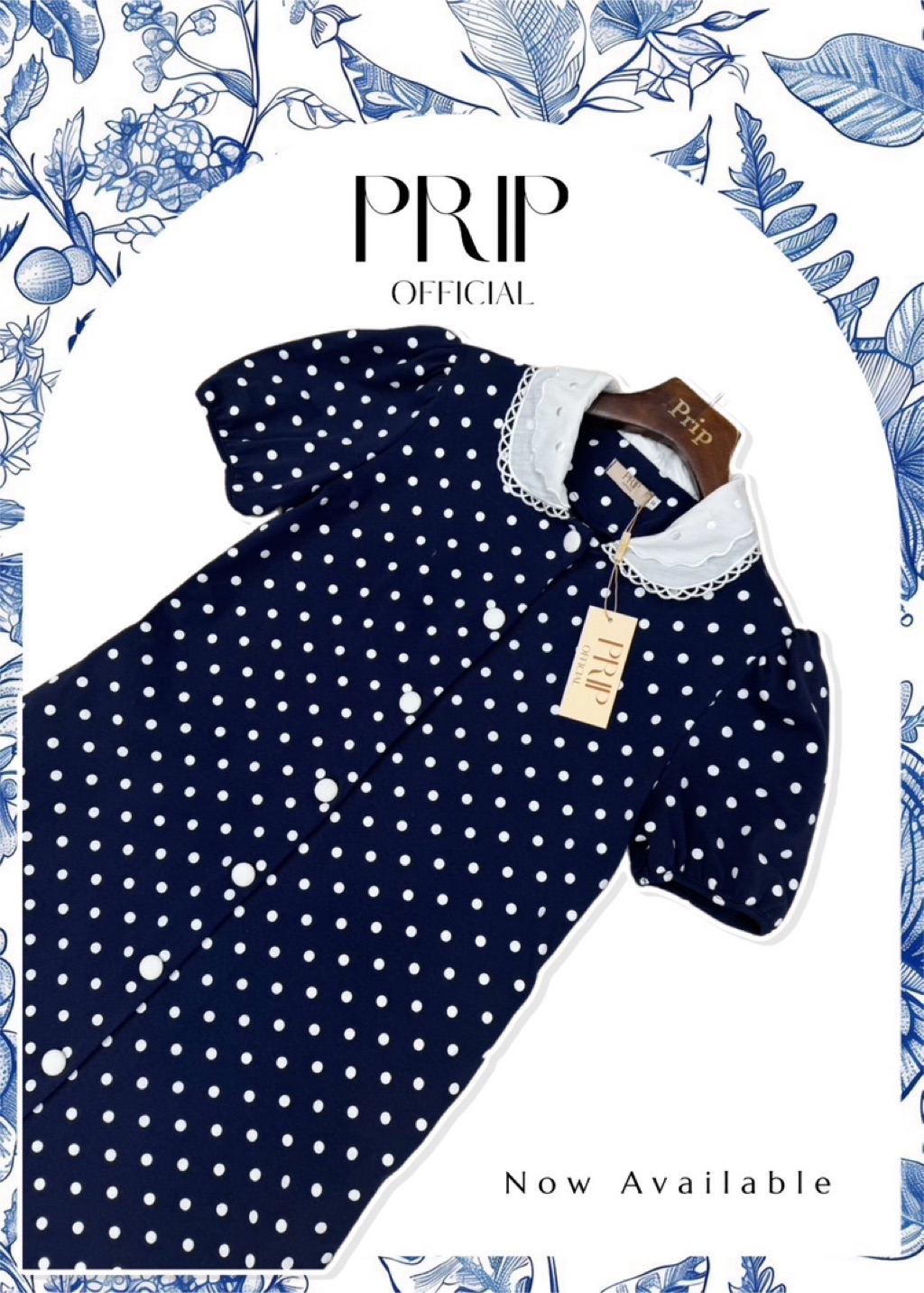 Chaline & prip • เดรสผ้าคอตตอนยืดอย่างดี ลาย polkadot น่ารัก | Shopee ...