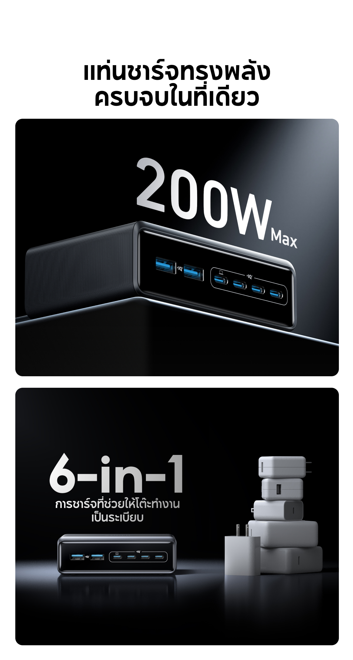 Anker Prime Charger 200W 6-Ports GaN Prime USB-C Charging Station ใช้ ...