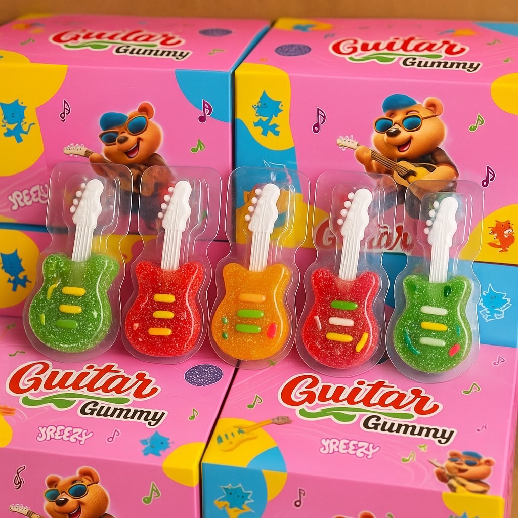 เยลลี่กีต้าร์ [24ชิ้น/กล่อง] Guitar Gummy เยลลี่รสผลไม้ | Shopee Thailand