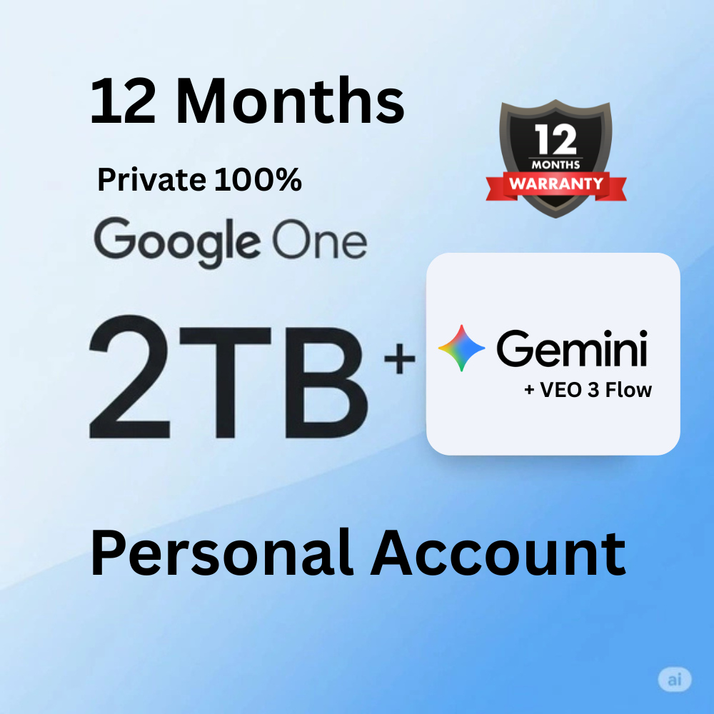 Gemini Pro + 2TB Google One 1 ปี / Gmail ส่วนตัวลูกค้า รับประกัน 1 ปี | Shopee Thailand