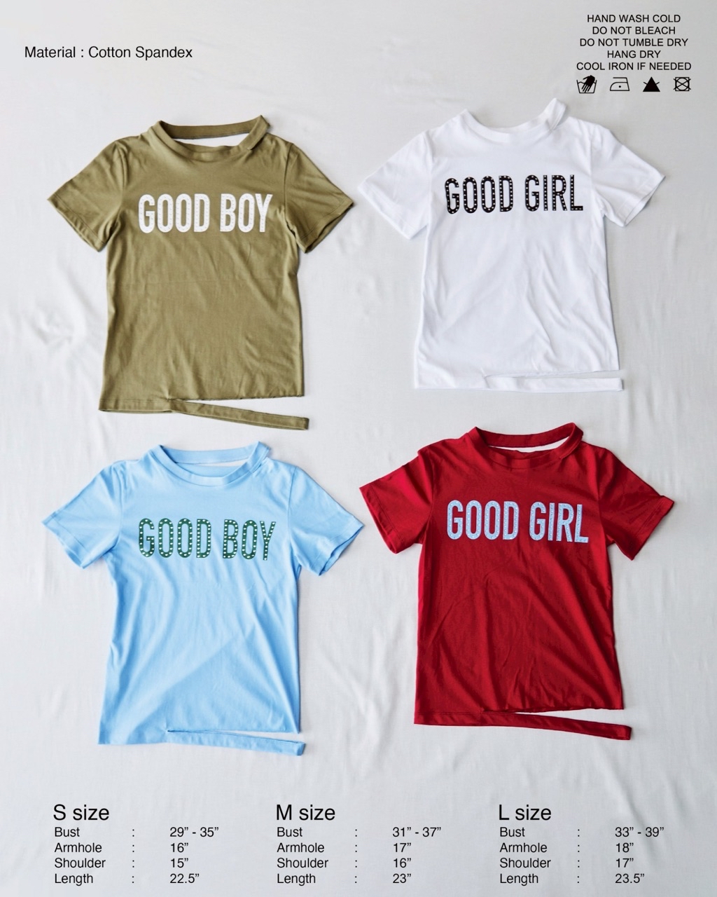 Piccoro - Good Girl Good Boy Ripped Tee เสื้อยืดสกรีนคำและรีดเพชร ...