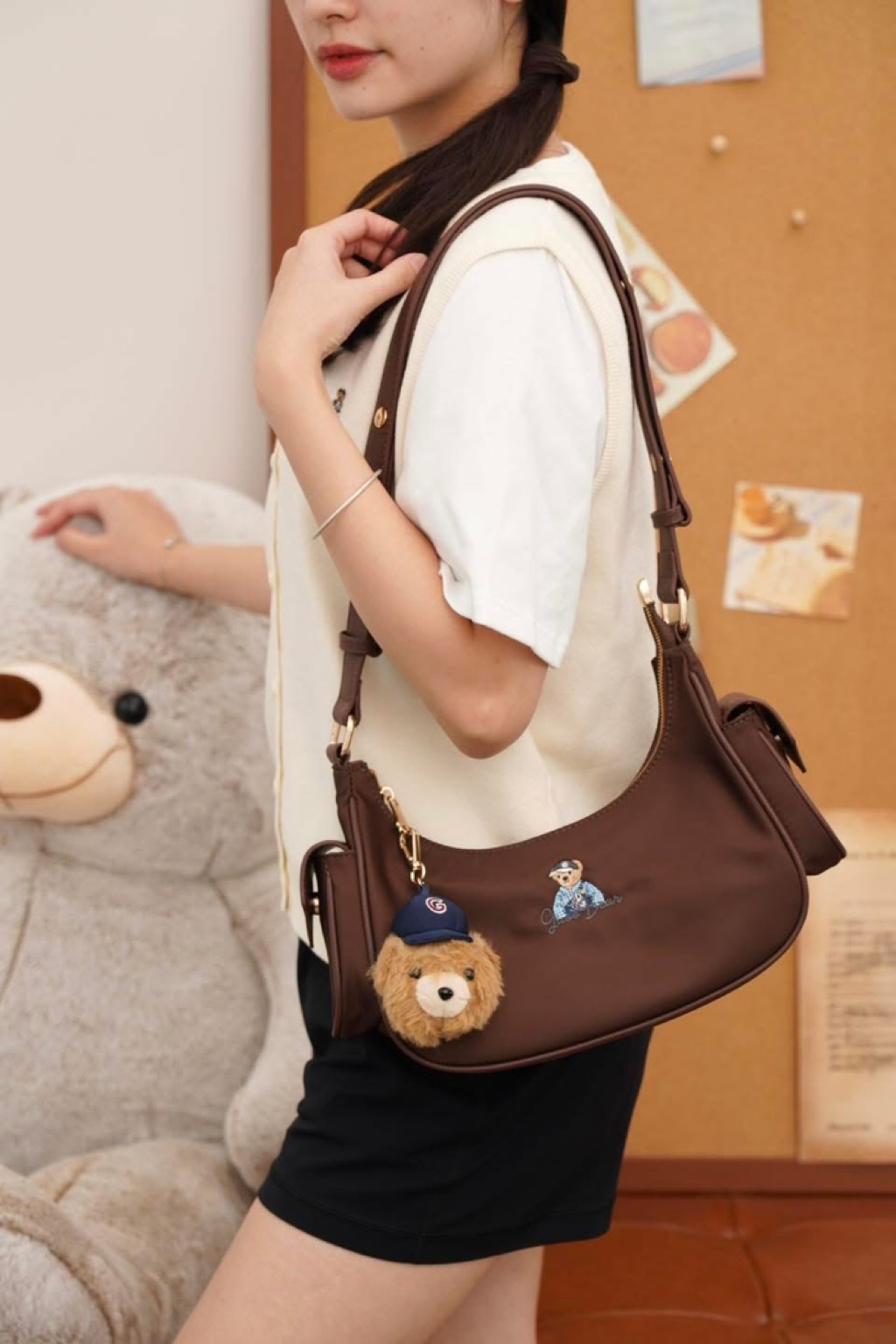กระเป๋าสะพายไหล่ สะพายข้าง ผ้าไนลอน แบรนด์แท้GUOOBEAR รุ่นGU1650 ...