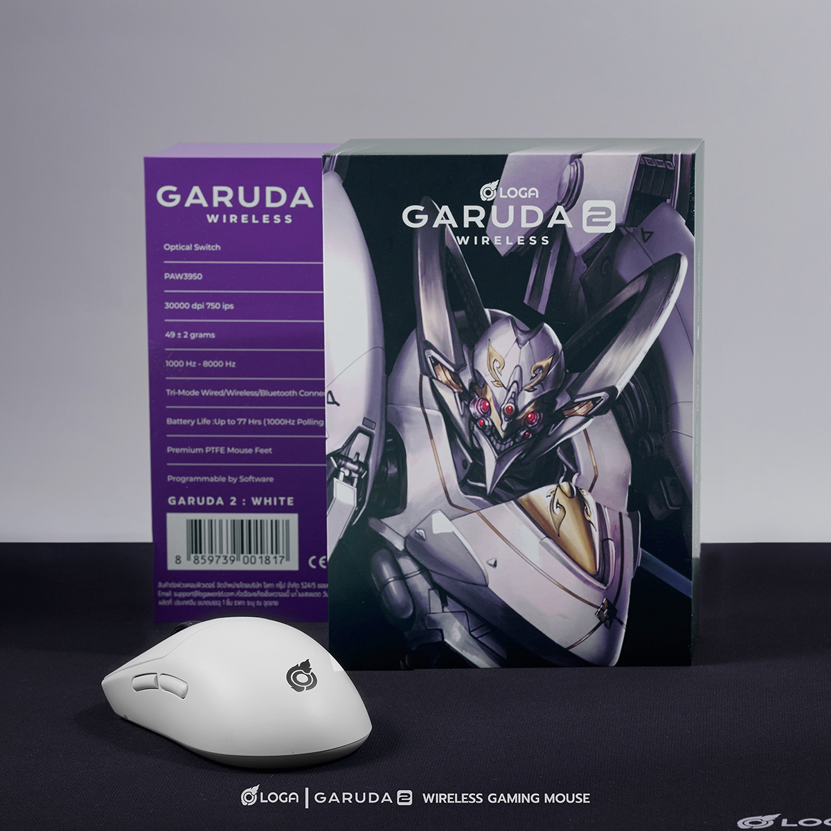 LOGA GARUDA 2 WIRELESS GAMING MOUSE : White / Black | Shopee Thailand