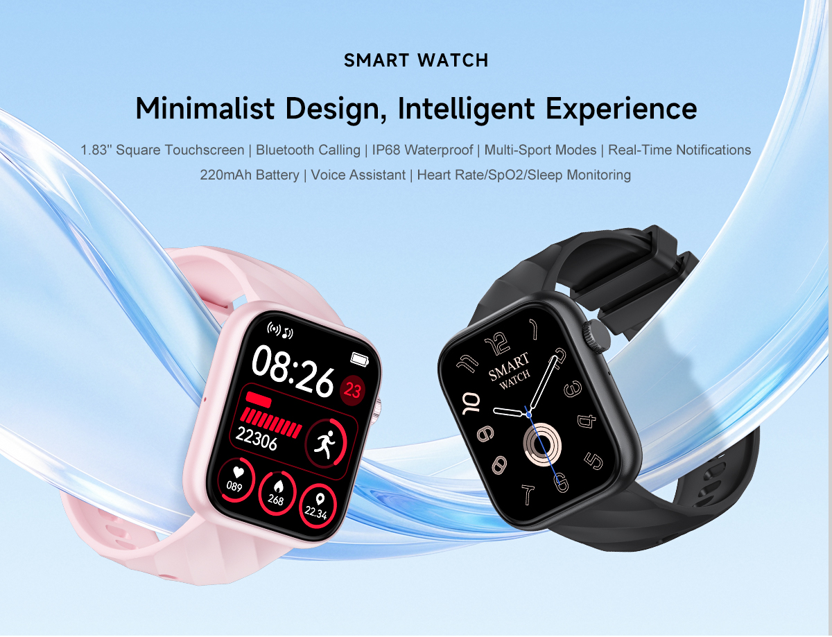 D08J นาฬิกา smartwatch นาฬิกาสมาร์ทสปอร์ต หน้าจอ IP68 กันน้ำ นาฬิกาวัด ...
