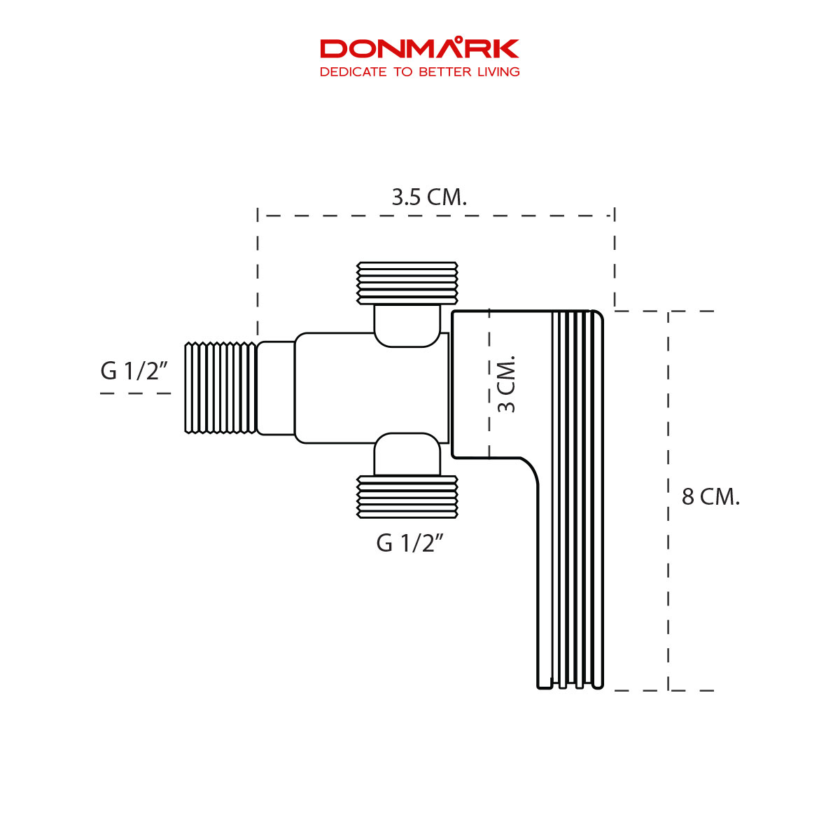 DONMARK วาล์วต่อฝักบัว ด้ามปัด 2 ทาง รุ่น T-2423 | Shopee Thailand