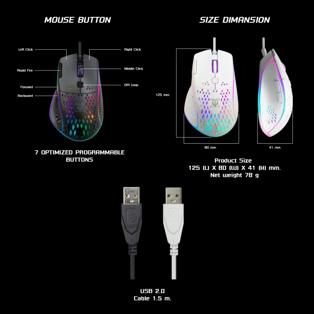 Nubwo Gaming Macro Mouse NM-90M2 เม้าส์ Oberon / NUBWO X-42เมาส์เกมมิ่ง ...