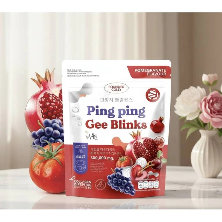 น้ำชง Ping Ping Gee Blinks Foundercolly ฟาวเดอร์คอลลี่ 1ห่อใหญ่ มี 30 ...