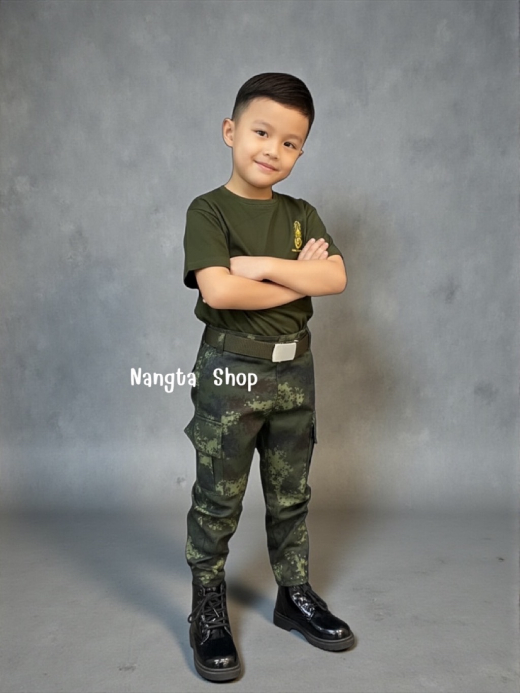 ชุดลำลองทหารเด็ก ตัดจากผ้าทหารจริง แบรนด์ Nangta Shop | Shopee Thailand
