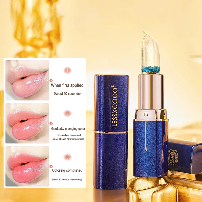 ลิปสติก Lip Lessxcoco ลิป นางฟ้า เปลียนสีแท่งเเบบใสๆ ลายดอกไม้ กันน้ำ ...