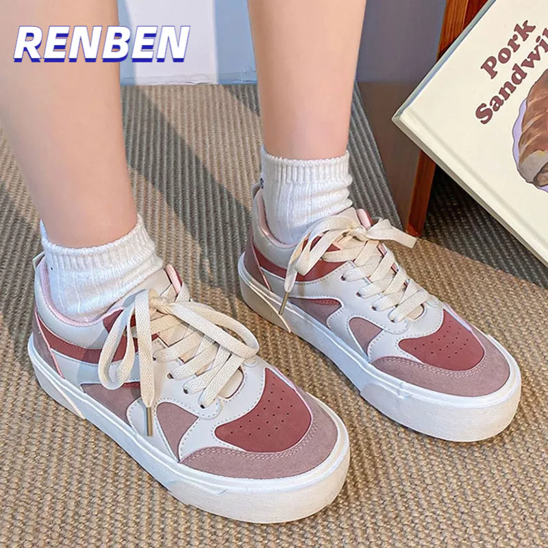 RENBENอีกหนึ่งรองเท้าs รองเท้าผ้าใบนักเรียนที่ทันสมัยและหลากหลายสำหรับผู้หญิง | Shopee Thailand