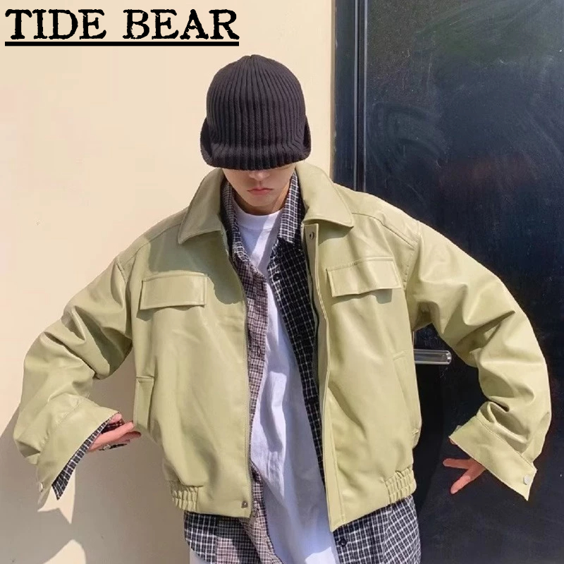 TIDE BEAR ผู้ชาย อเมริกันเรโทรถนน สูง-ระดับไฮเอนด์ฮิปฮอปหลวมสั้นแฟชั่น ...