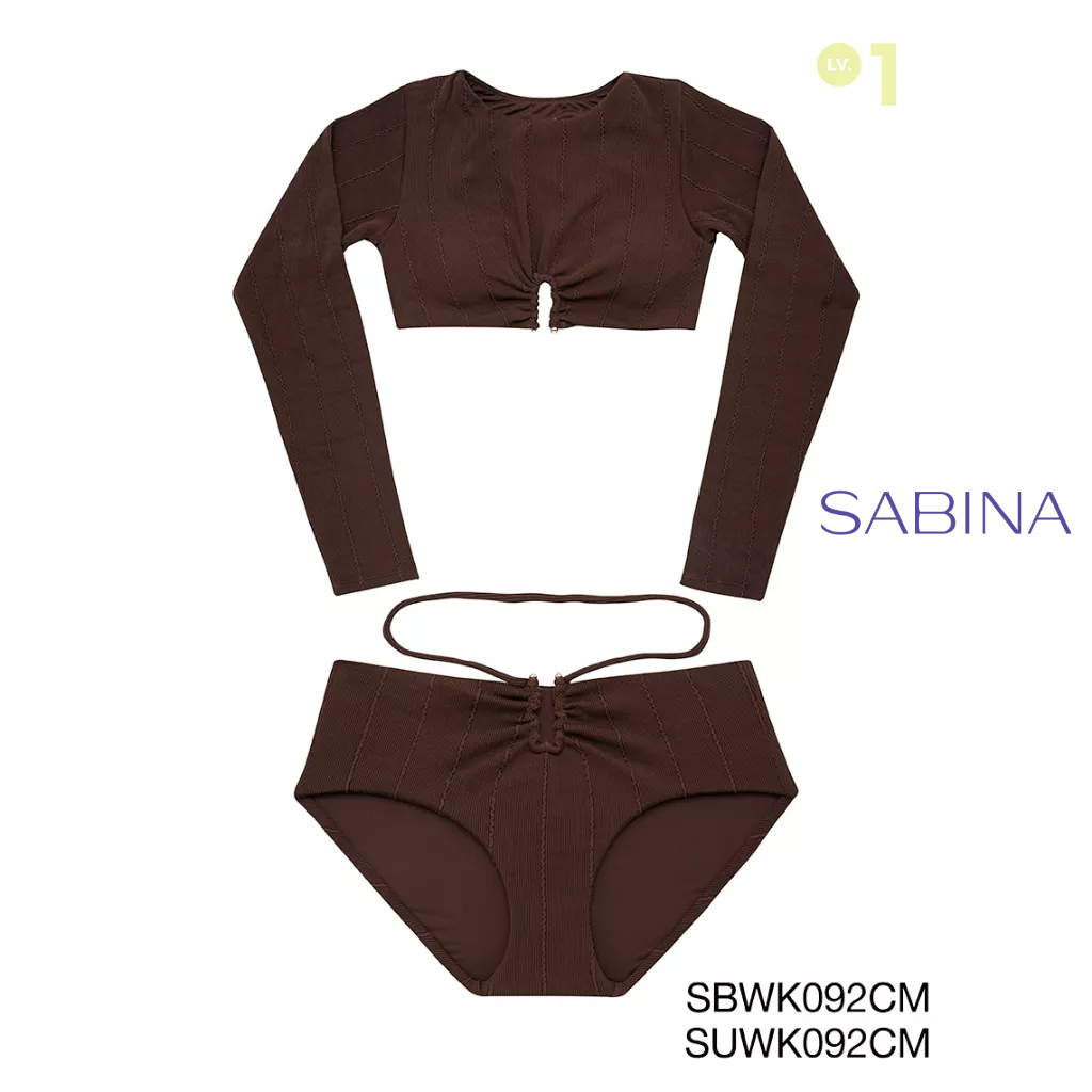 SABINA SWIM S/S 23 ชุดว่ายน้ำ รหัส SBWK092CM+SUWK092CM สีช็อคโกแลต ...