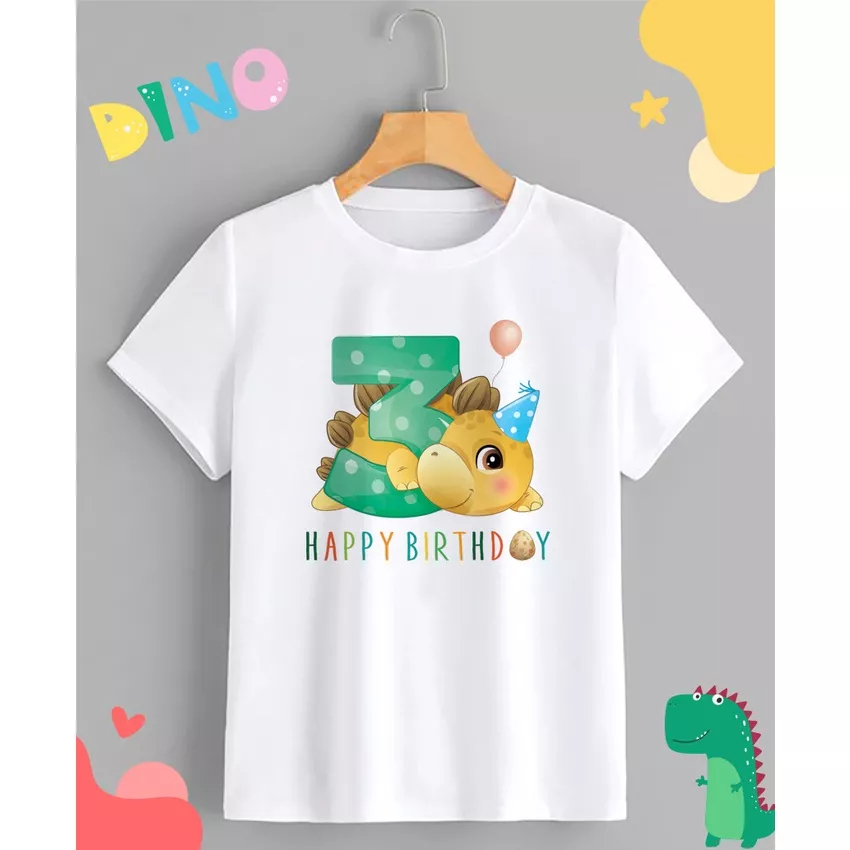 เสื้อยืด HBD Happy Birthday Dinosaur 3 สุขสันต์วันเกิด ไดโนเสาร์ ใส่ ...