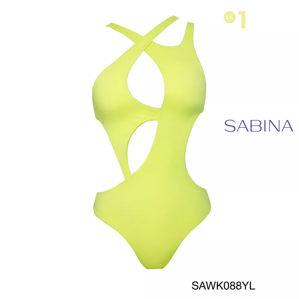 SABINA SWIM S/S 23 ชุดว่ายน้ำวันพีซ รหัส SAWK088YL สีเหลือง | Shopee ...