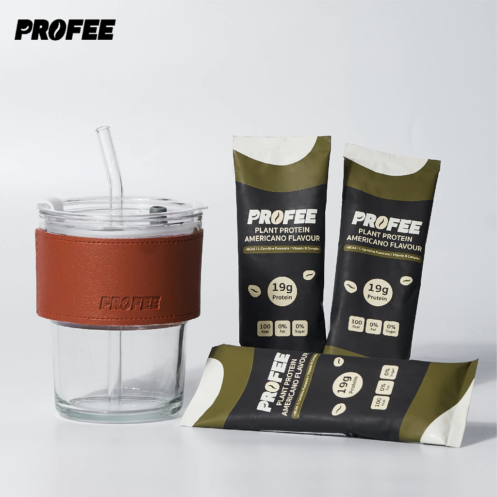 (Glass Set) PROFEE Plant Protein Americano Flavour | Shopee Thailand