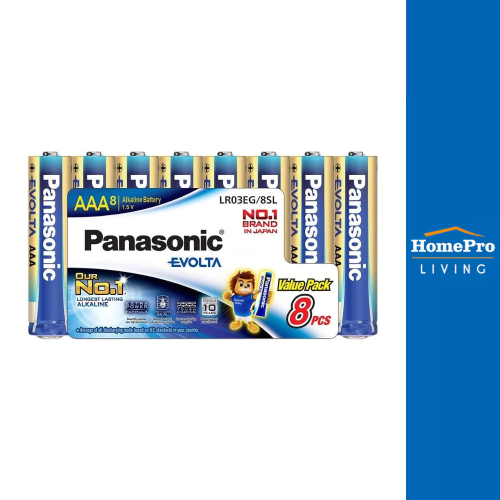PANASONIC ถ่านอัลคาไลน์ AAA EVOLTA แพ็ก 8 ก้อน | Shopee Thailand