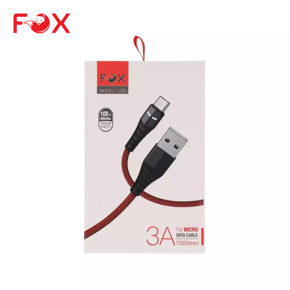FOX สายชาร์จ Micro USB Cable 3A 1M. T200 Nylon - Mix Color | Shopee ...